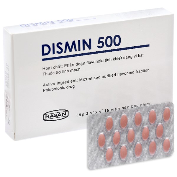 Diosmin 500 trị trĩ, suy giãn tĩnh mạch (6 vỉ x 10 viên) - 08/2024 ...