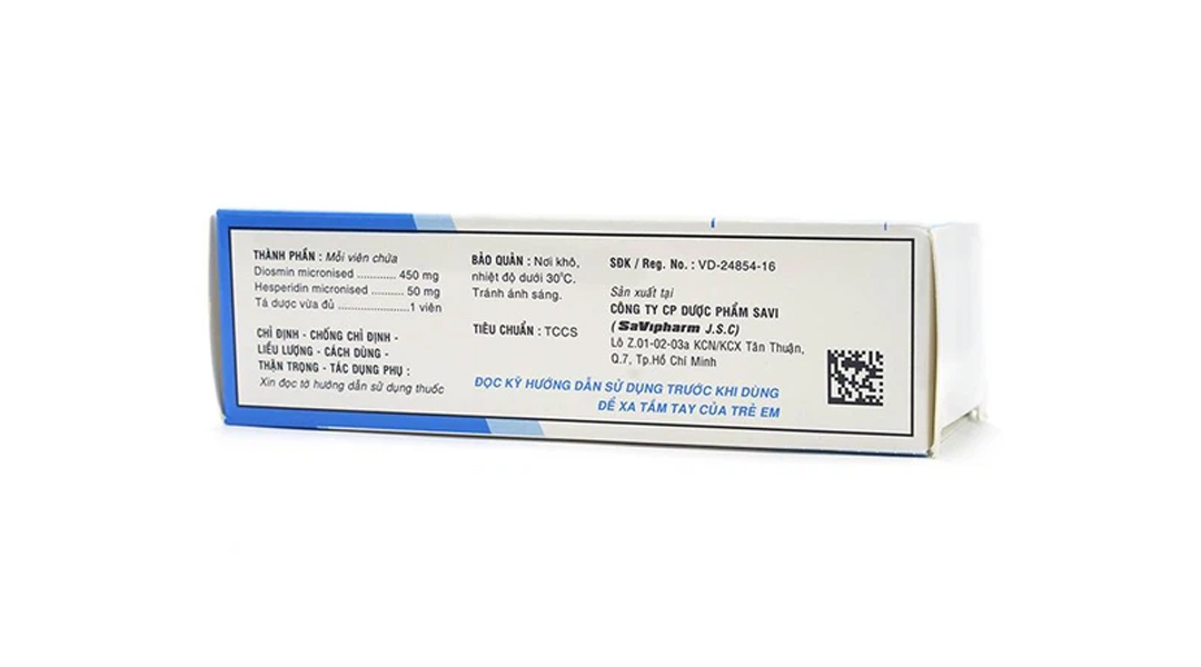 Savi dimin 500mg trị trĩ, suy giãn tĩnh mạch (4 vỉ x 15 viên) - 08/2024 ...