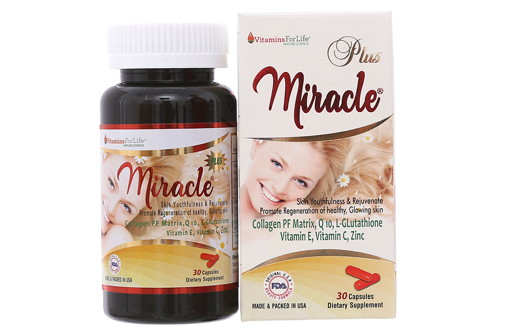 Miracle Plus hộp 30 viên giúp bổ sung collagen và làm đẹp da - 07/2024 ...