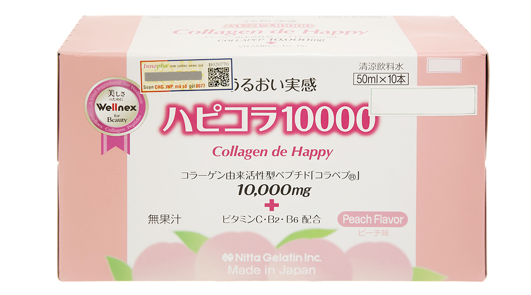 Nước uống Nitta Gelatin Collagen De Happy làm đẹp da hộp 10 lọ x 50ml ...