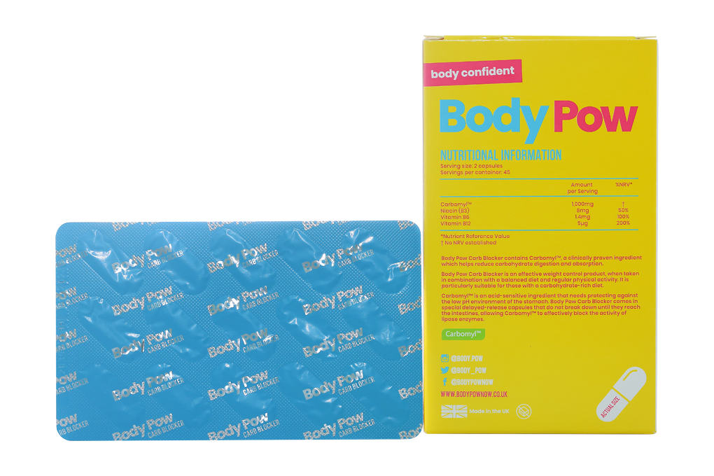 Viên uống giảm cân Body Pow Carb Blocker hộp 90 viên
