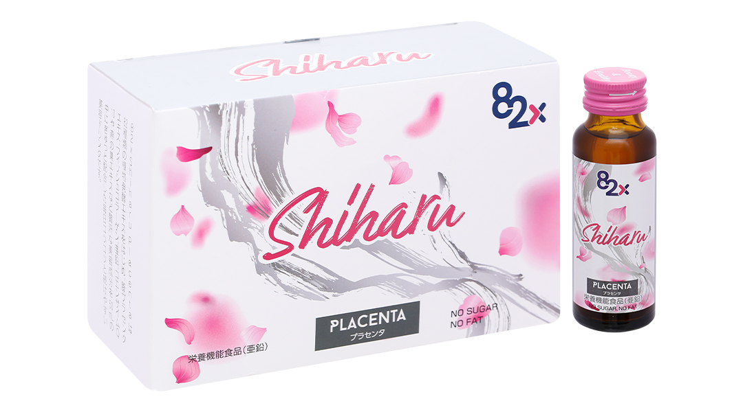 Nước uống 82X Shiharu Placenta giúp cân bằng nội tiết tố hộp 10 chai x ...