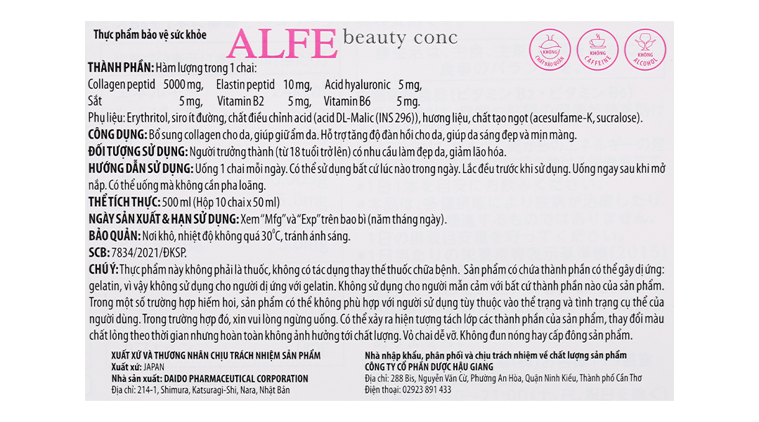Nước uống Alfe Beauty Conc bổ sung collagen, giúp da sáng đẹp mịn màng ...