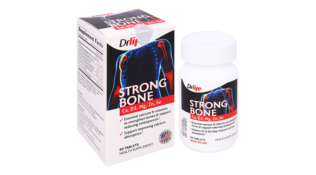 Drlife Strong Bone bổ sung canxi, ngừa loãng xương chai 60 viên - 08/ ...