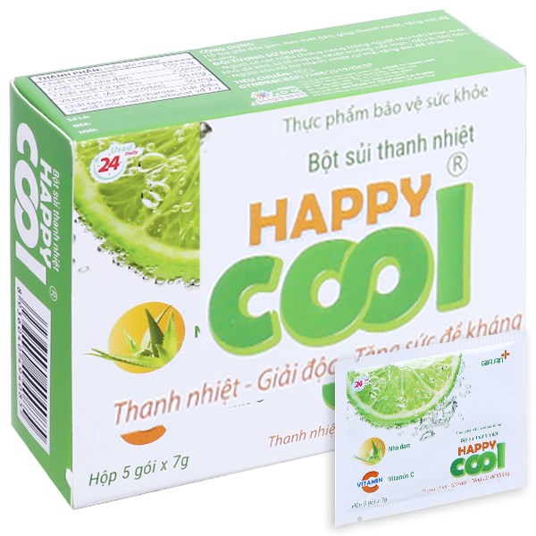 Bột Sủi Thanh Nhiệt Happy Cool hộp 5 gói - 03/2026 | nhathuocankhang.com