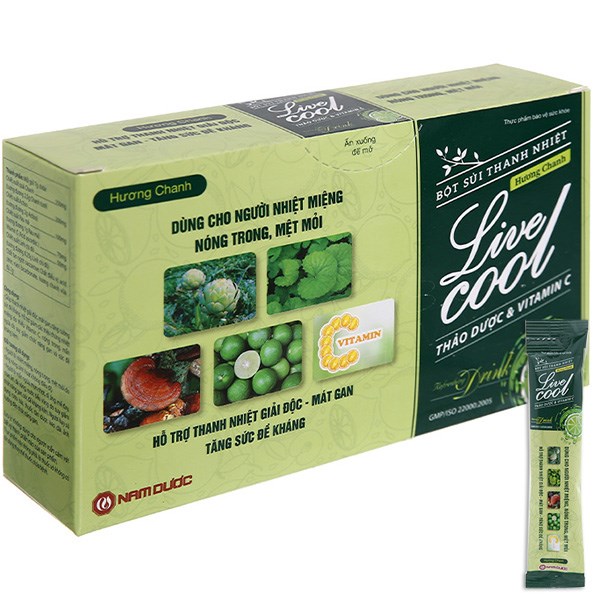 Bột sủi Live Cool hương Chanh hỗ trợ thanh nhiệt, mát gan hộp 10 gói x ...