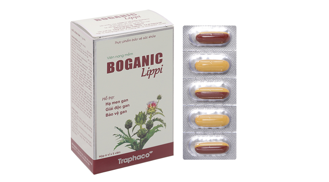 Viên uống Boganic Lippi giải độc, tăng cường chức năng gan hộp 30 viên ...