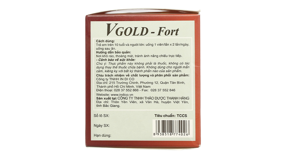 Thực phẩm bảo vệ sức khỏe VGOLD - Fort Hộp 60v - Nhà thuốc An Khang