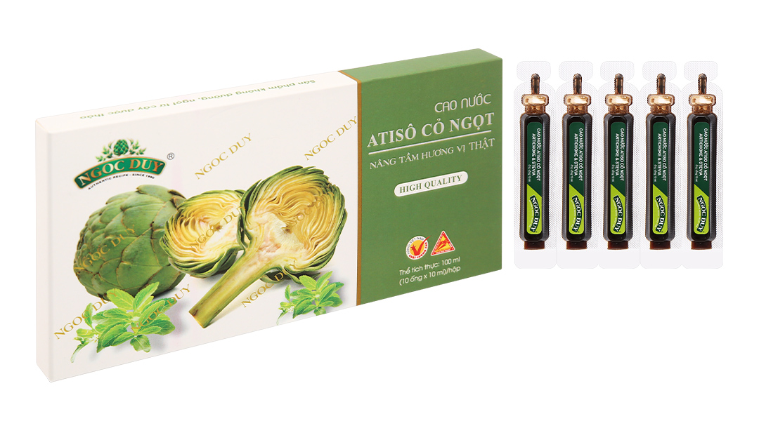 Cao nước Atisô Cỏ Ngọt Ngọc Duy giúp mát gan, lợi mật hộp 10 ống x 10ml ...