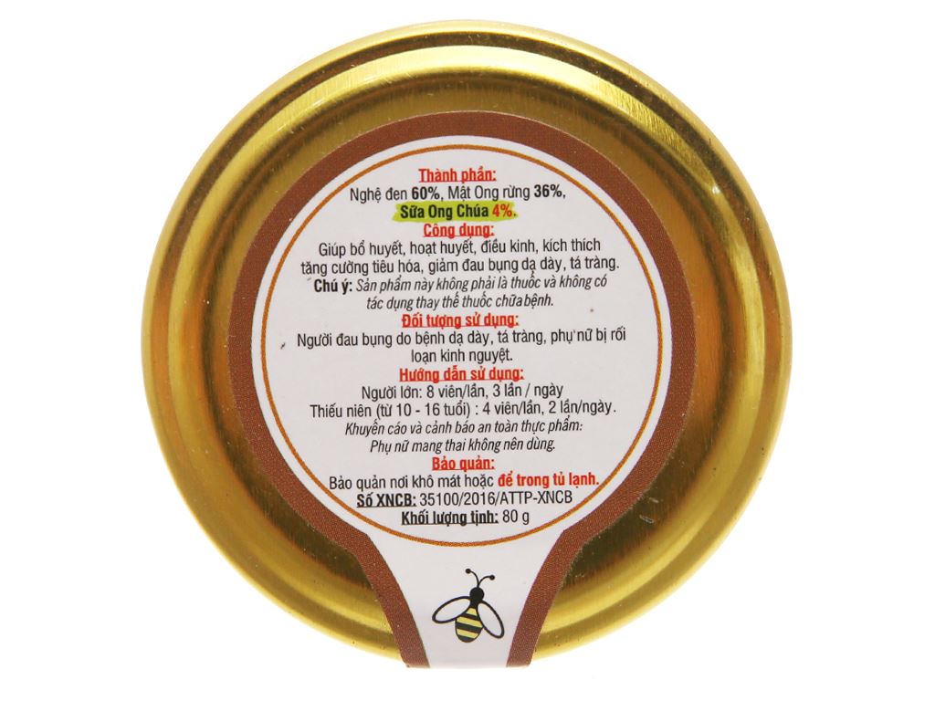 Viên nghệ đen mật ong hũ 80g giá tốt tại Bách hoá XANH