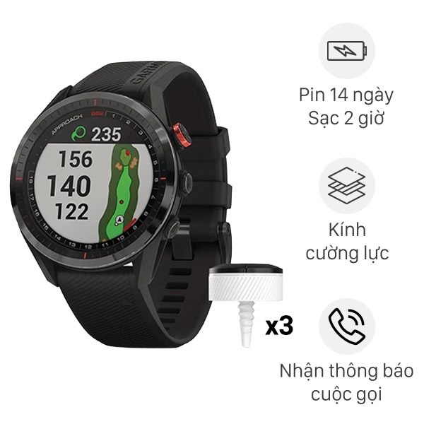 Garmin Approach S62 với CT10 47mm dây silicone - giá rẻ, trả góp