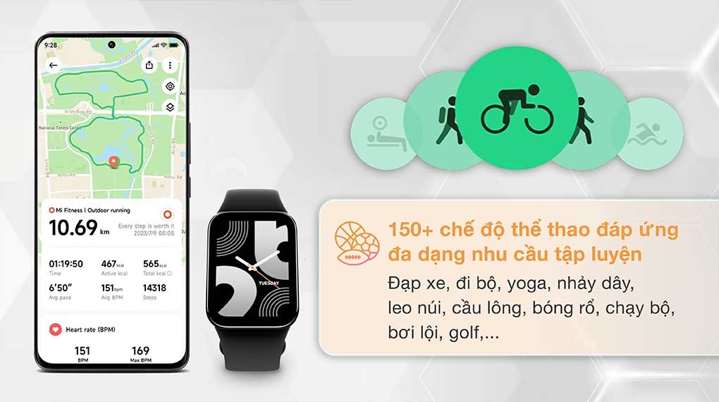 Vòng đeo tay thông minh Xiaomi Mi Band 8 Pro chính hãng, giảm 200K