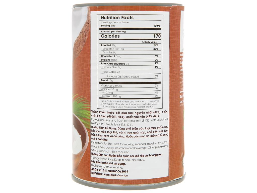 Nước cốt dừa tươi Delta Coco 400ml giá tốt tại Bách hoá XANH