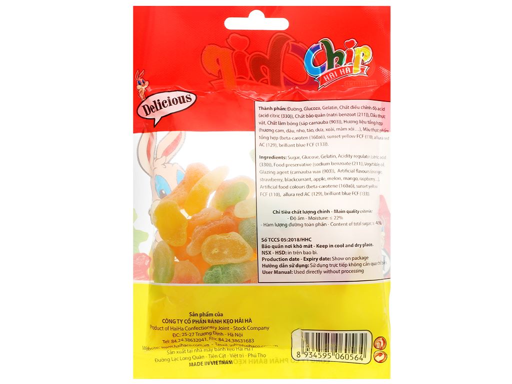 Kẹo dẻo Hải Hà Jelly Chip gói 100g giá tốt tại Bách hoá XANH