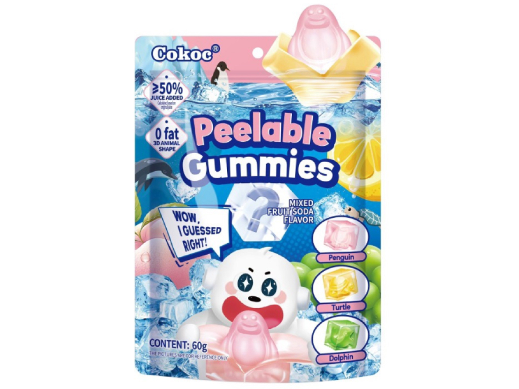 Kẹo dẻo 3d vị soda hỗn hợp Cokoc gói 60g tại Bách hoá XANH