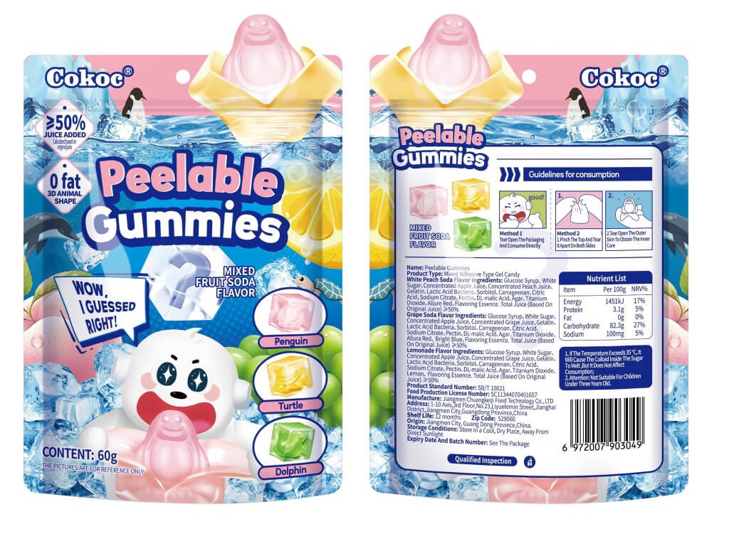 Kẹo dẻo 3d vị soda hỗn hợp Cokoc gói 60g tại Bách hoá XANH