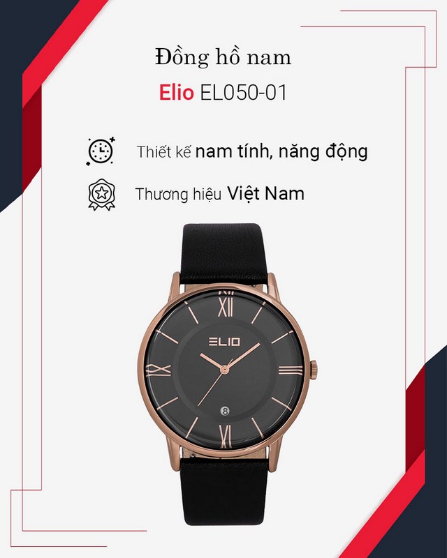 Đồng hồ Nam Elio EL050-01 giá rẻ, chính hãng