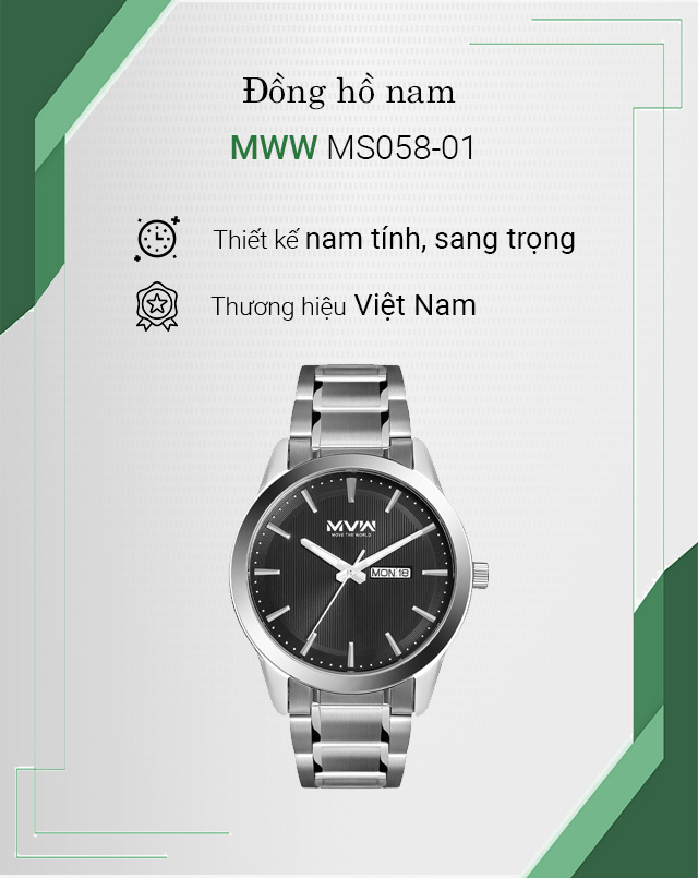 Đồng hồ Nam MWW MS058-01 giá rẻ, chỉnh hãng