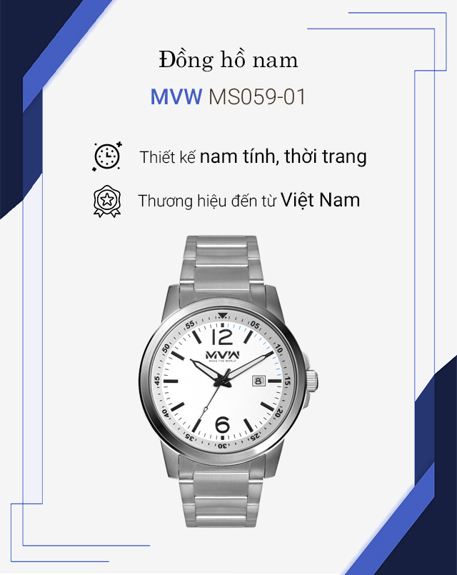 Đồng hồ Nam MWW MS059-01 giá rẻ, chỉnh hãng