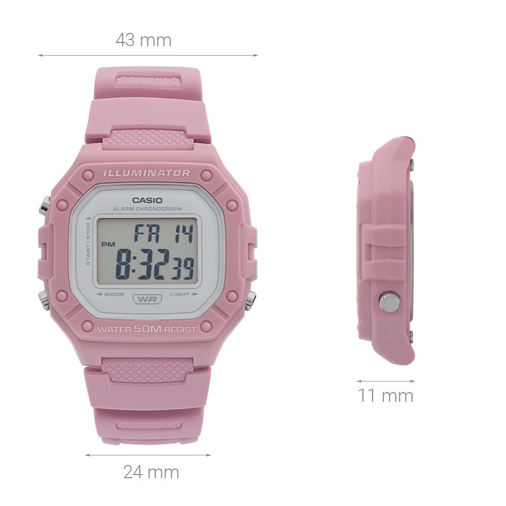 Đồng hồ Casio 44.4×43.2mm Nữ W-218HC-4AVDF giá rẻ, chính hãng