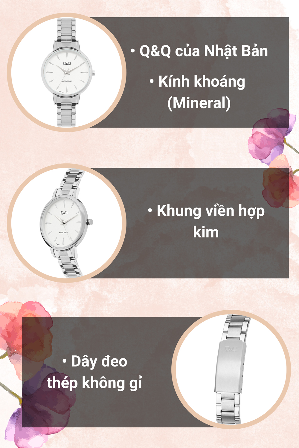 Đồng hồ Q&Q 32 mm Nữ Q56A-003PY giá rẻ, chính hãng