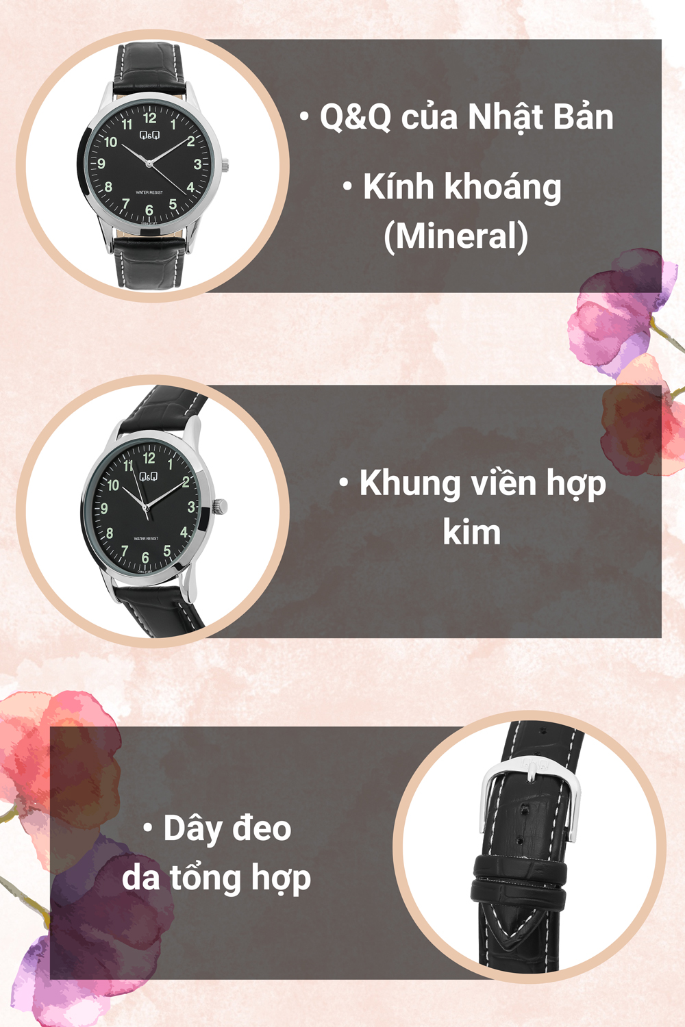 Đồng hồ Q&Q 40 mm Nam C08A-013PY giá rẻ, chính hãng