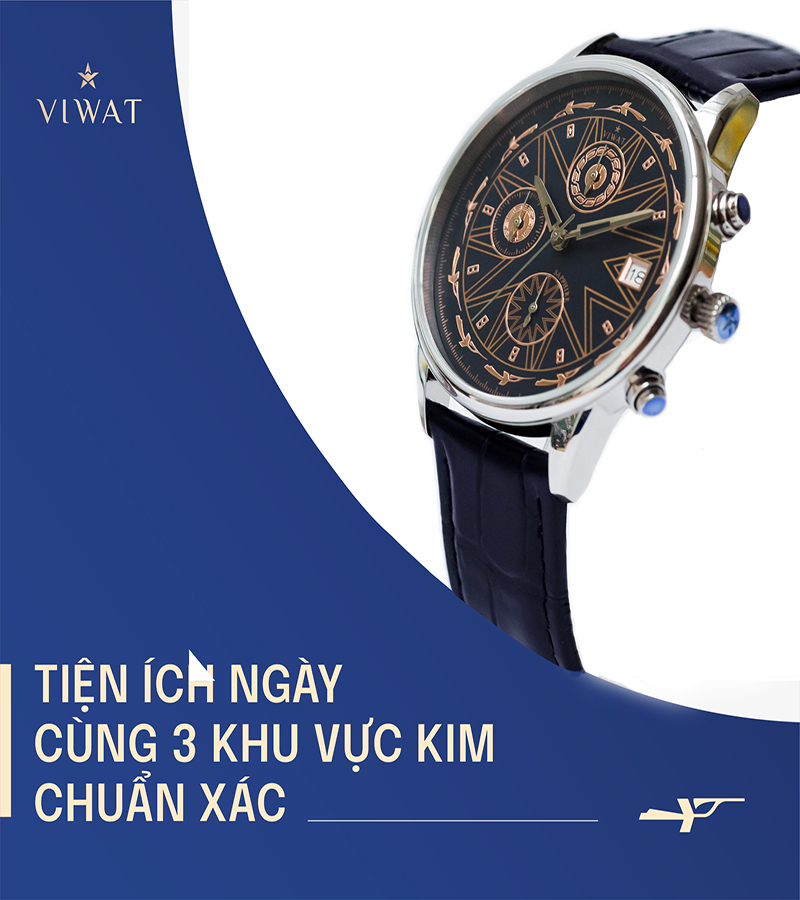 Đồng hồ ViWat Tinh Hoa 40 mm Nam V9.W1029C mẫu mới, chính hãng