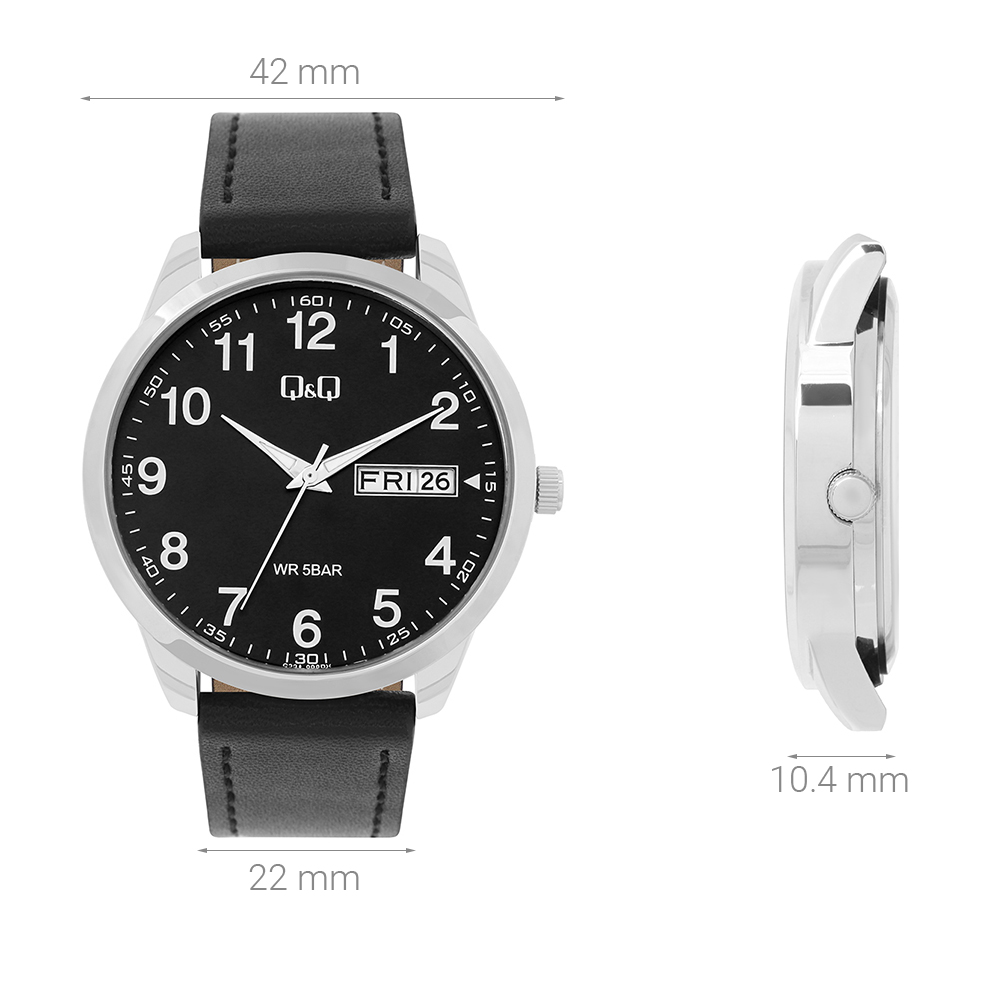 Đồng hồ Q&Q 42 mm Nam C32A-008PY chính hãng, giá rẻ