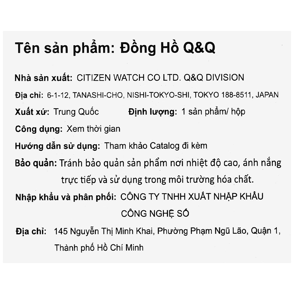 Đồng hồ Q&Q Q50B-002PY chính hãng, giá rẻ, mẫu mã đẹp