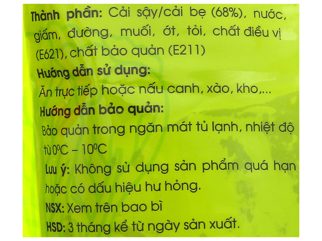 Dưa cải chua ngọt King's gói 500g giá tốt tại Bách hoá XANH