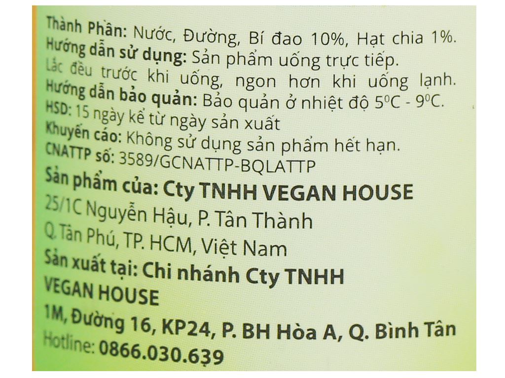 Sâm bí đao hạt chia Ola chai 330ml giá tốt tại Bách hoá XANH