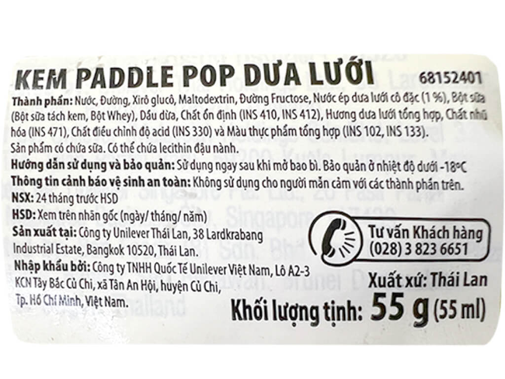 Kem que Paddle Pop dưa lưới 55g giá tốt tại Bách hoá XANH
