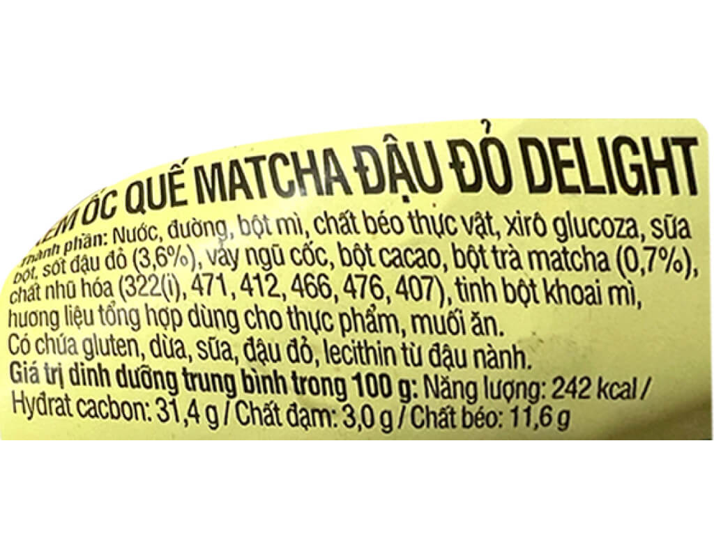 Kem matcha đậu đỏ Delight 110ml giá tốt tại Bách hoá XANH