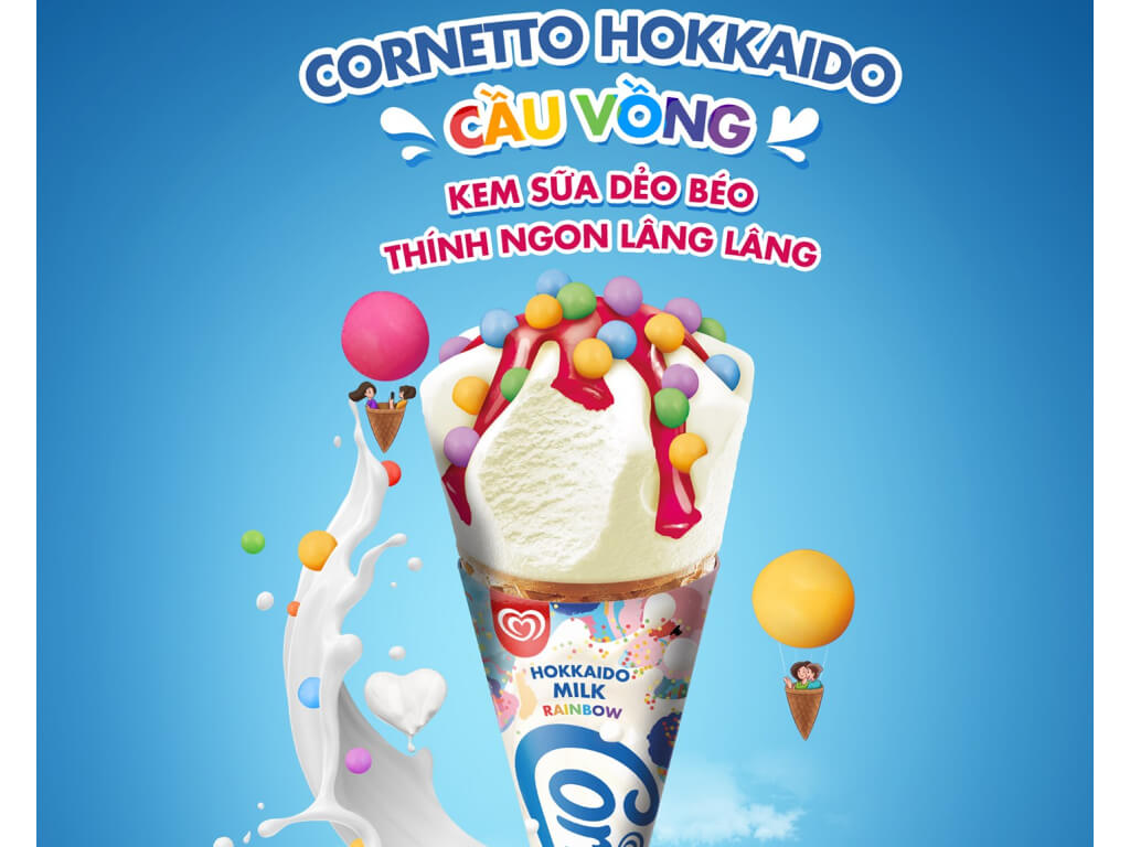 Kem ốc quế Hokkaido Cornetto cây 66g tại Bách hoá XANH