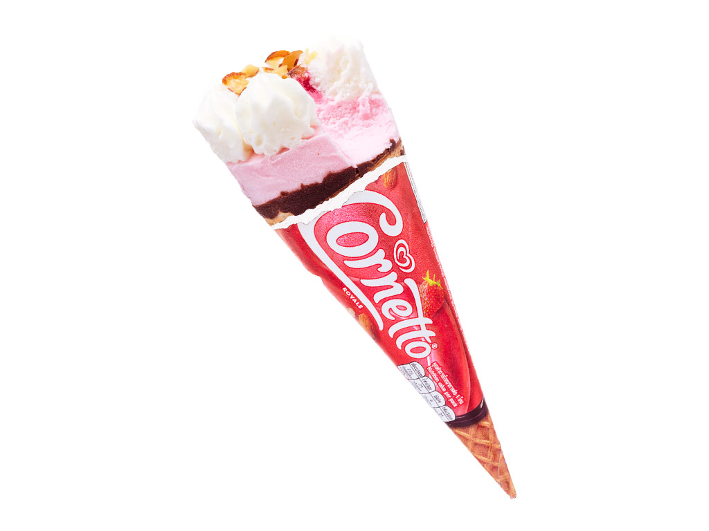 Kem cây Cornetto dâu hạnh nhân 88g giá tốt tại Bách hoá XANH