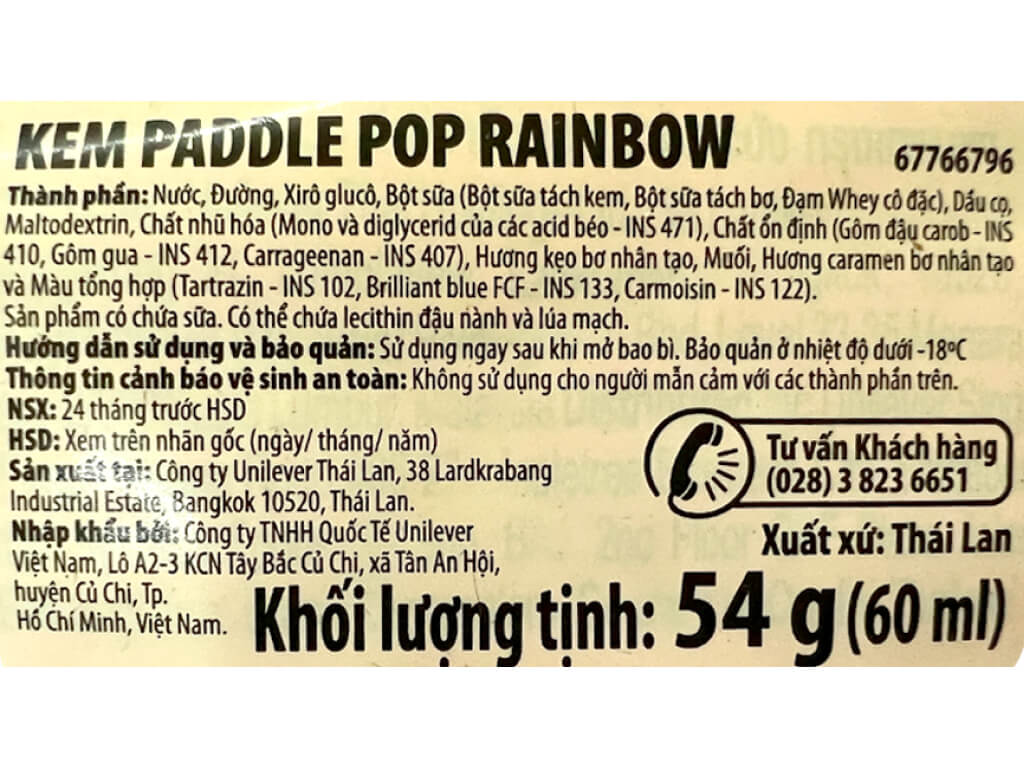 Kem que Paddle Pop cầu vồng 54g giá tốt tại Bách hoá XANH