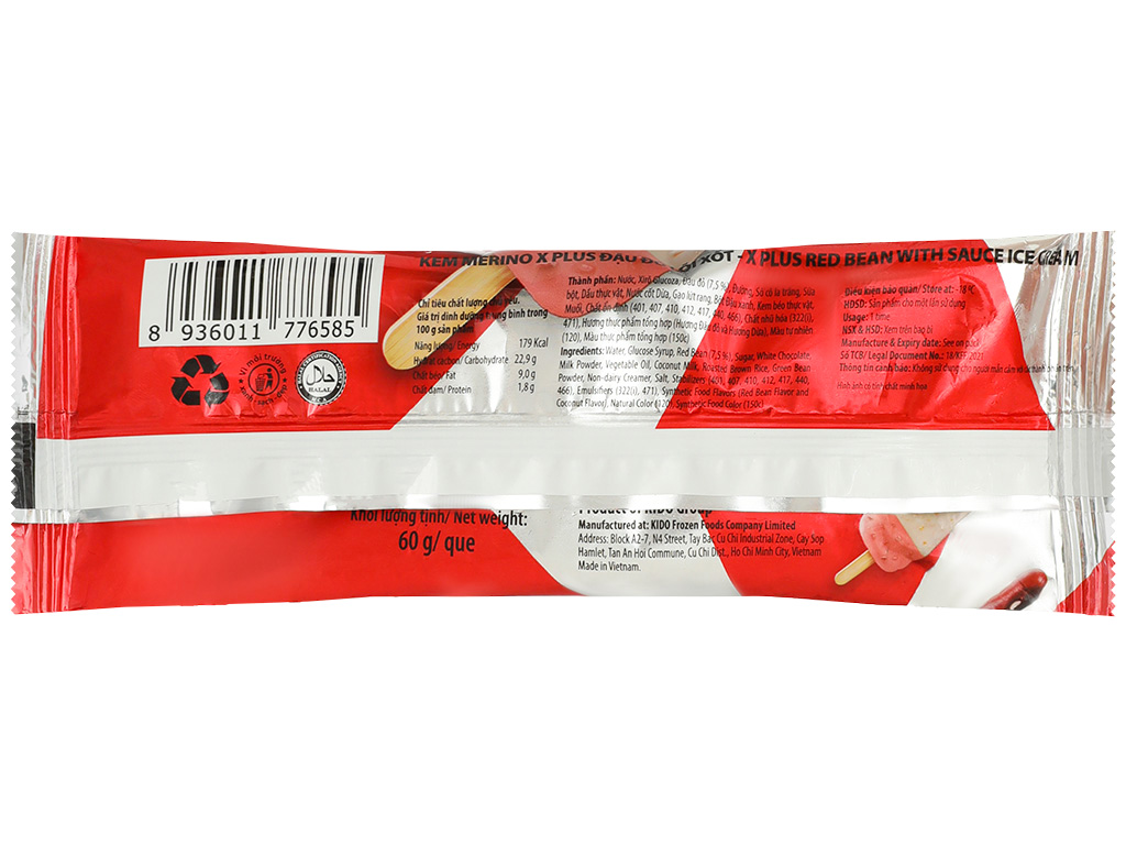 Kem đậu đỏ lõi xốp Merino X Plus cây 60g tại Bách hoá XANH