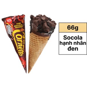 Kem ốc quế socola đen Cornetto cây 66g tại Bách hoá XANH