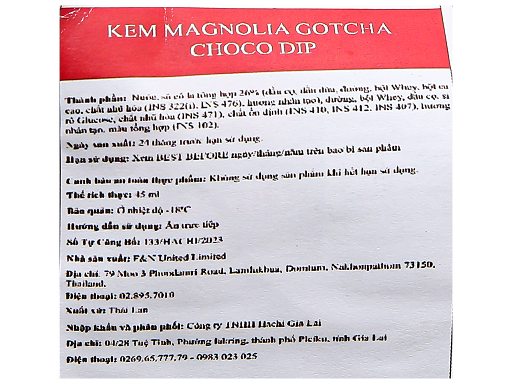 Kem Choco Dip Magnolia Gotcha 35g giá tốt tại Bách hoá XANH