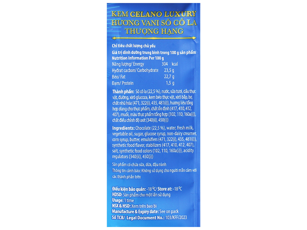 Kem vani socola Celano Luxury cây 66g giá tốt Bách hoá XANH