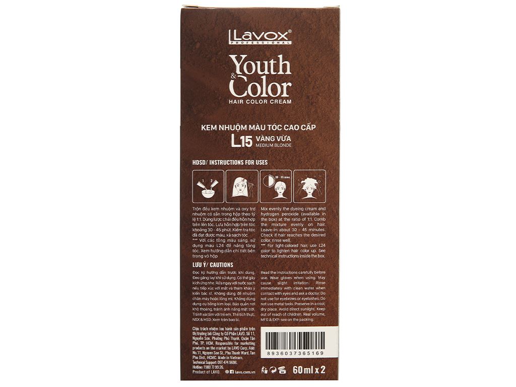 Kem nhuộm màu Lavox L15 vàng vừa giá tốt tại Bách hoá XANH