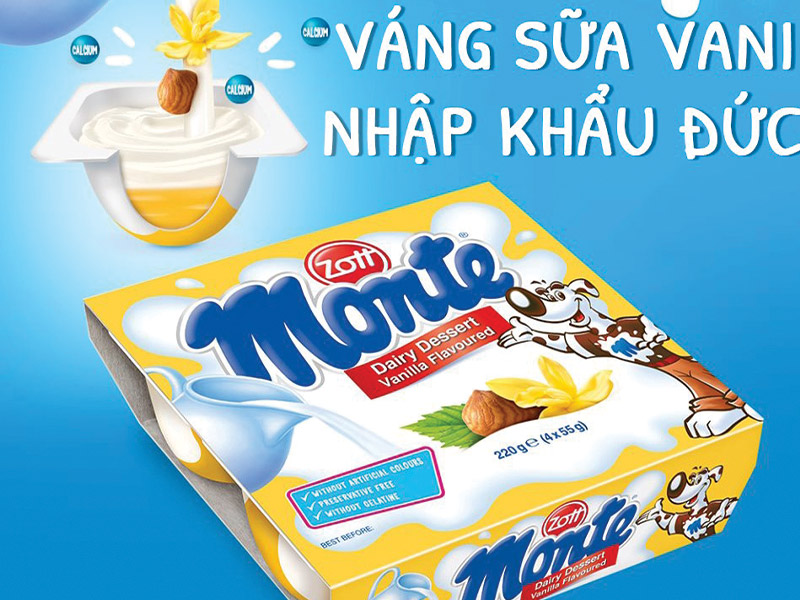 4 hộp váng sữa socola Monte 55g giá tốt tại Bách hoá XANH