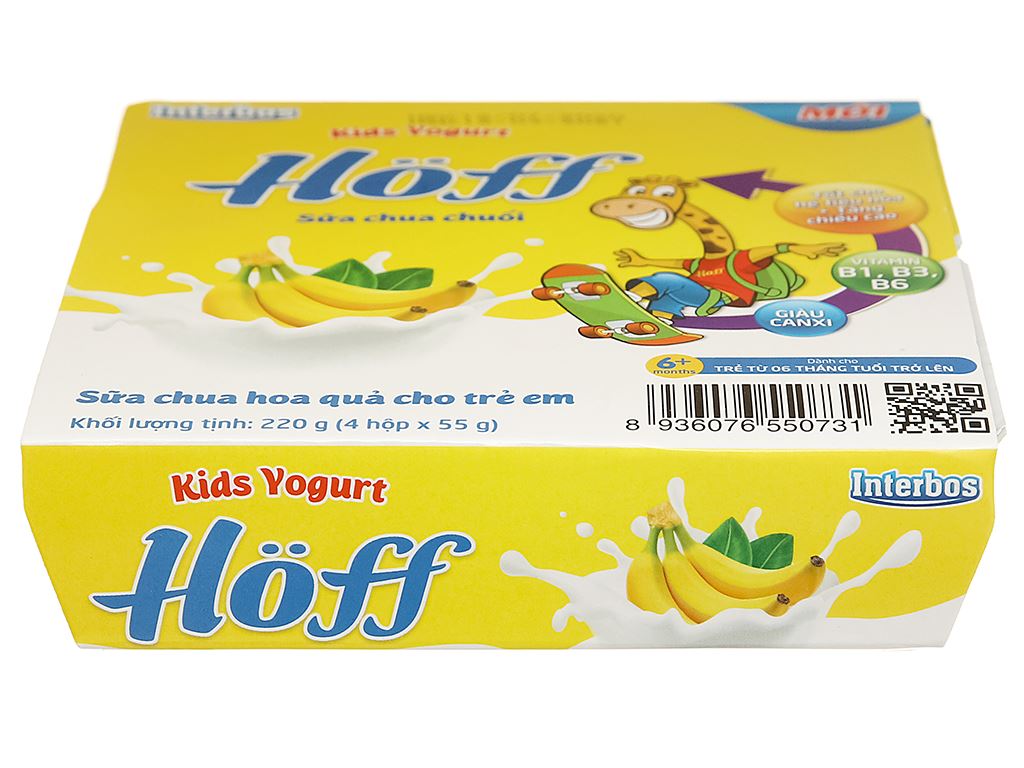 Thùng 48 hộp sữa chua vị chuối Hoff 55g