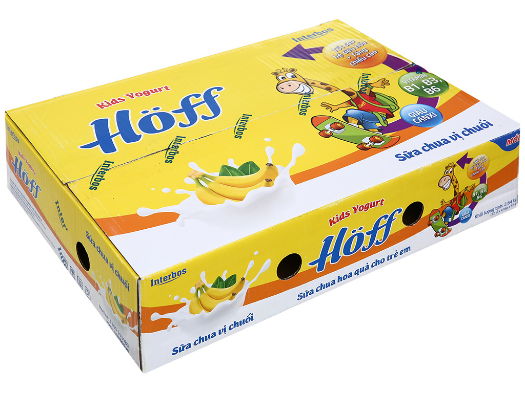 Thùng 48 hộp sữa chua vị chuối Hoff 55g