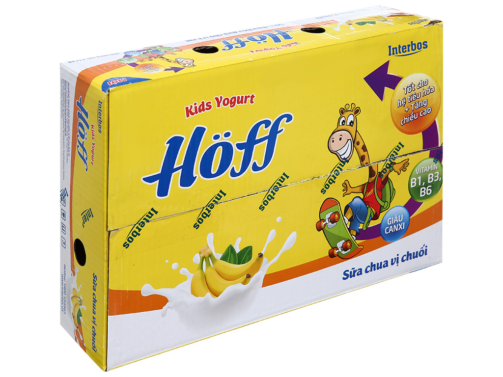Thùng 48 hộp sữa chua vị chuối Hoff 55g