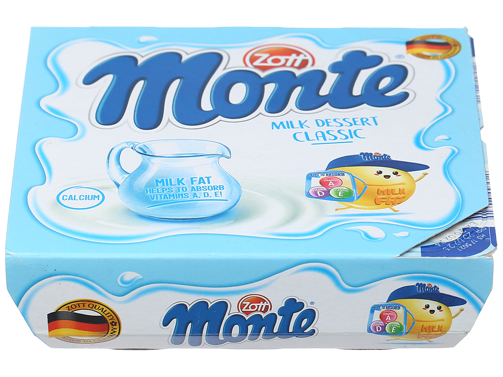 Lốc 4 hộp váng sữa classic Monte 55g