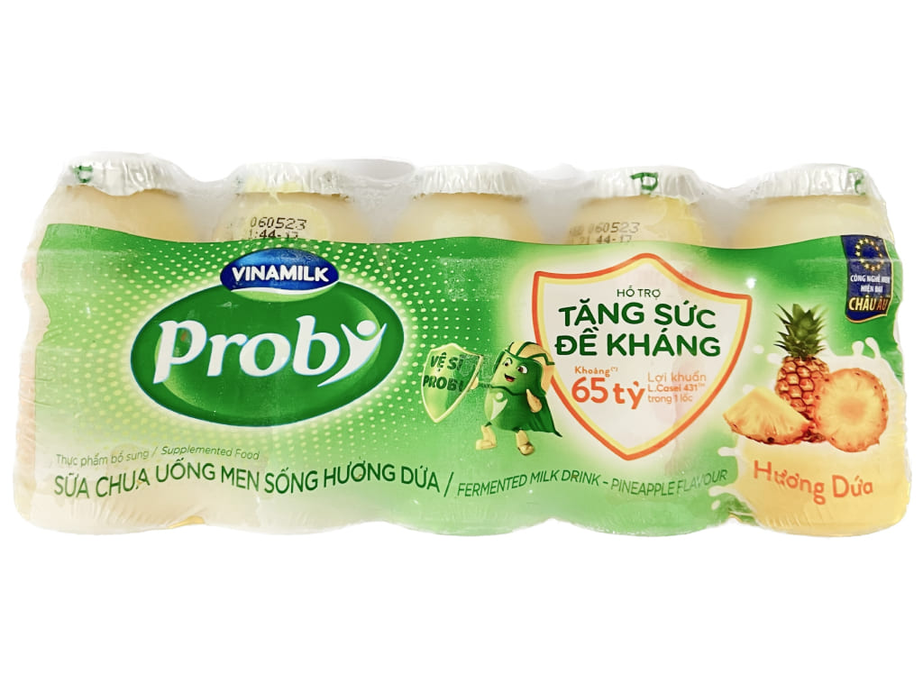 Sữa chua uống men sống dứa Vinamilk Probi chai 65ml