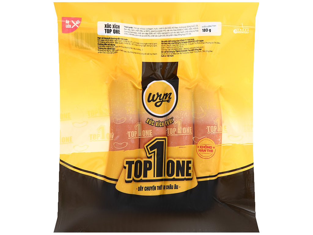 Xúc xích TOP ONE WYN G Kitchen gói 180g tại Bách hoá XANH