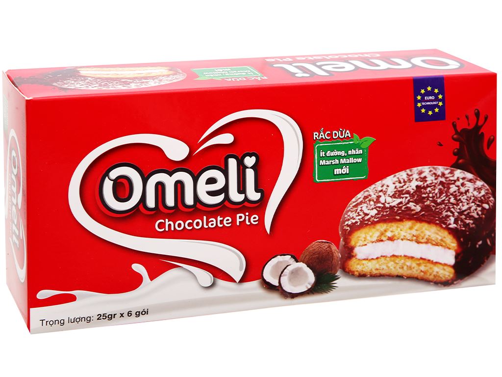 Bánh Omeli rắc dừa 6 cái x 25g giá tốt tại Bách hoá XANH