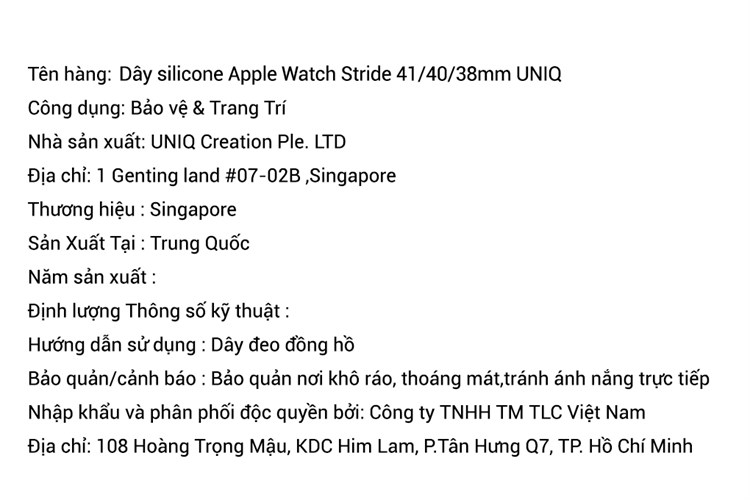 Dây silicone Apple Watch Stride 41/40/38mm UNIQ - chính hãng 100%, giá rẻ, nhiều mẫu mã